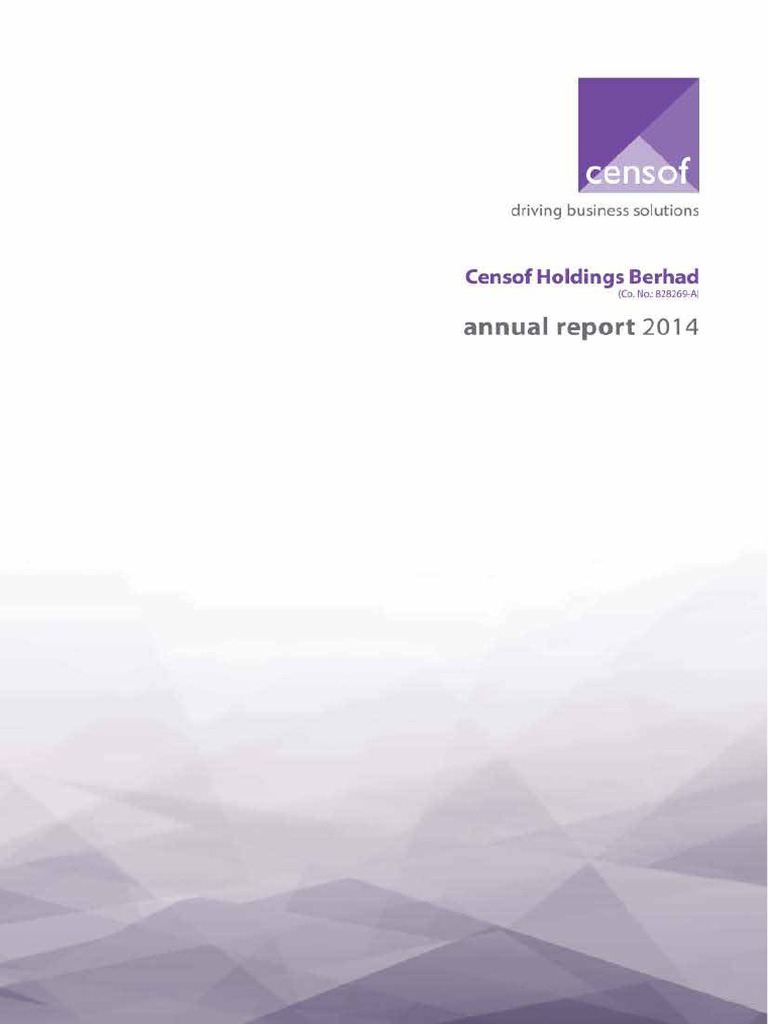 CENSOF AnnualReport2014 | PDF | Dividend | Board Of Directors
