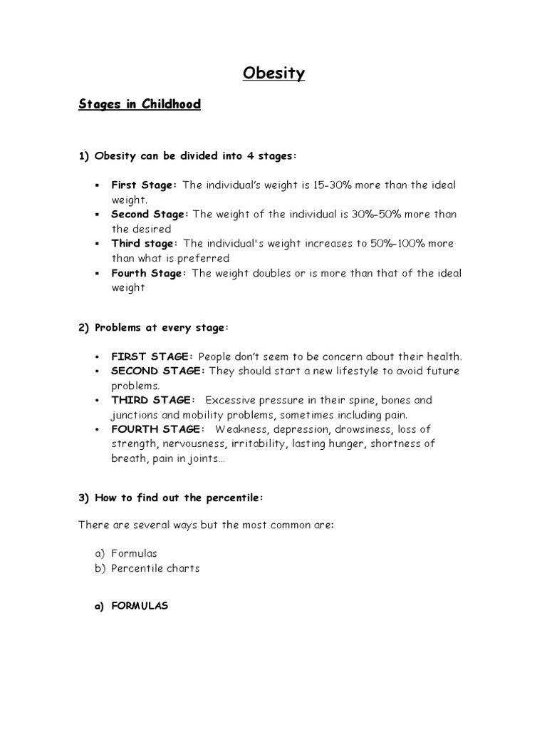 Obesity: Stages in Childhood | PDF