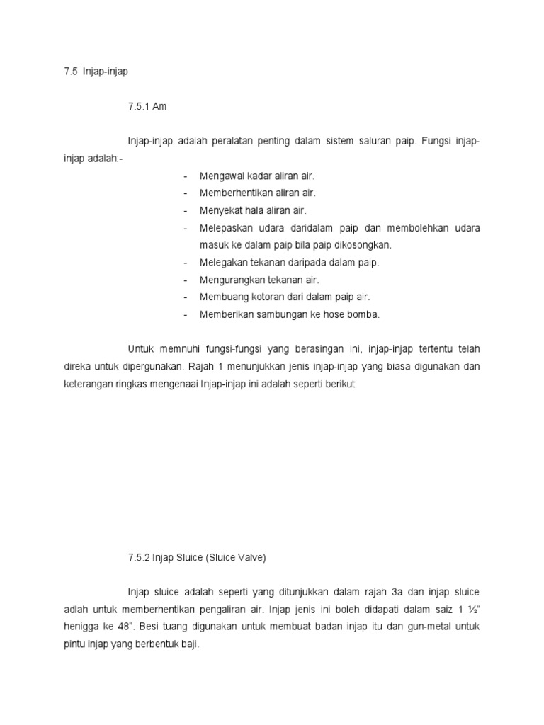Panduan Jenis dan Fungsi Injap | PDF