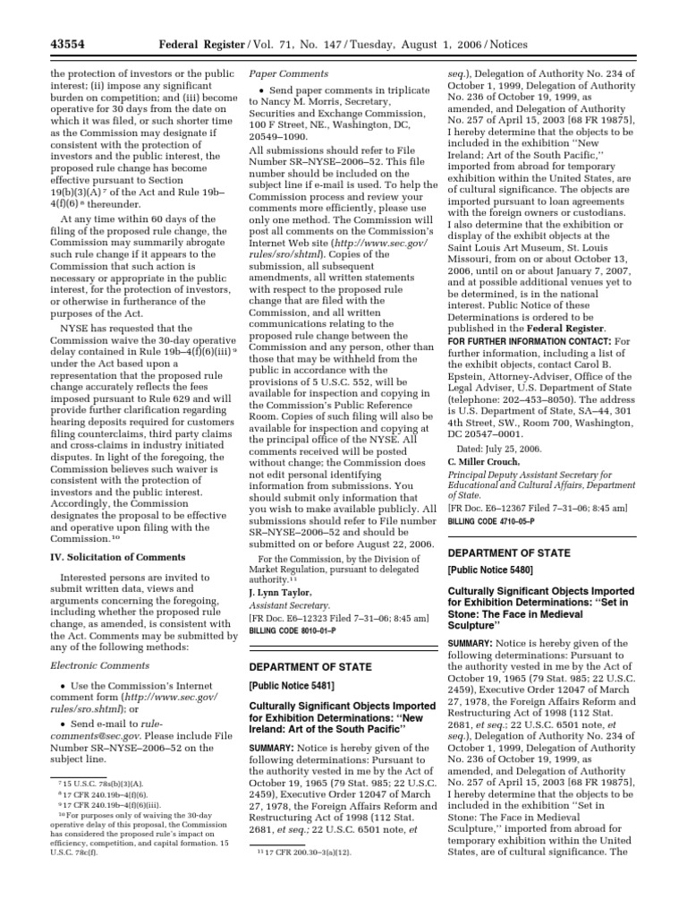 Notice: Culturally Significant Objects Imported For Exhibition: Set in ...