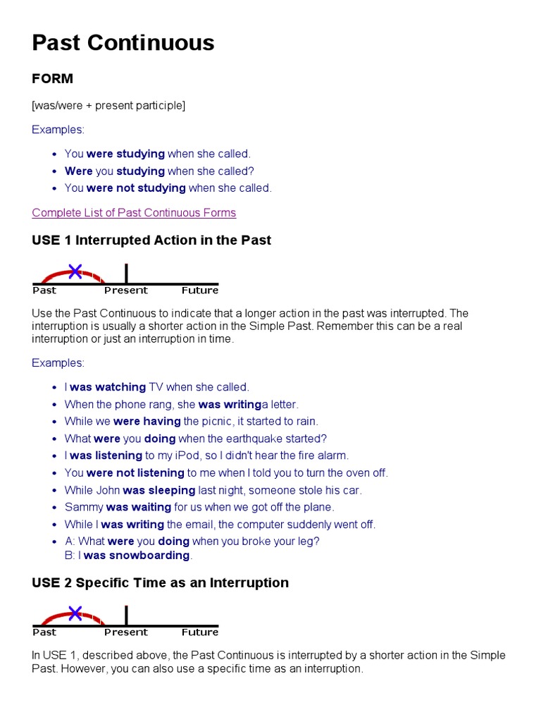 English Page - Past Continuous | PDF | Verb | Adverb
