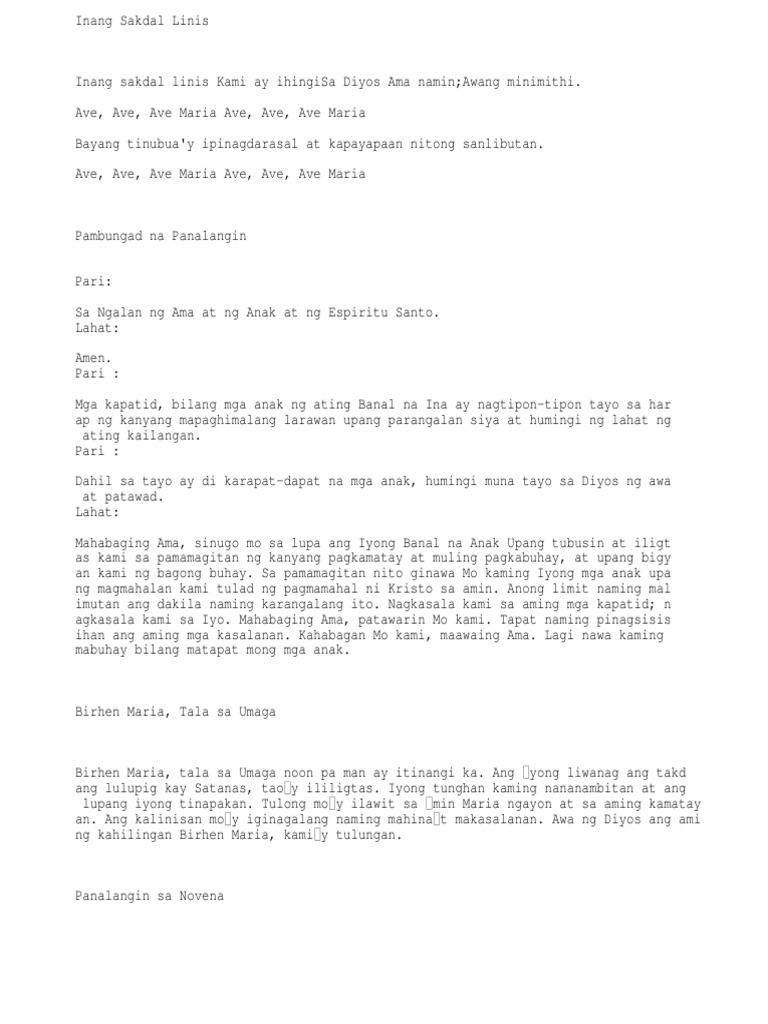 Baclaran Novena Tagalog | PDF