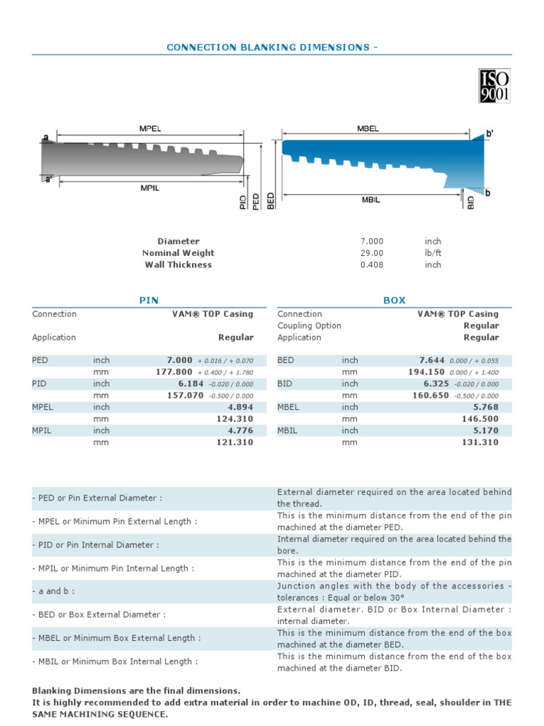 BDS VAM®+TOP+Casing Regular 7.000 29.00 Regular | PDF