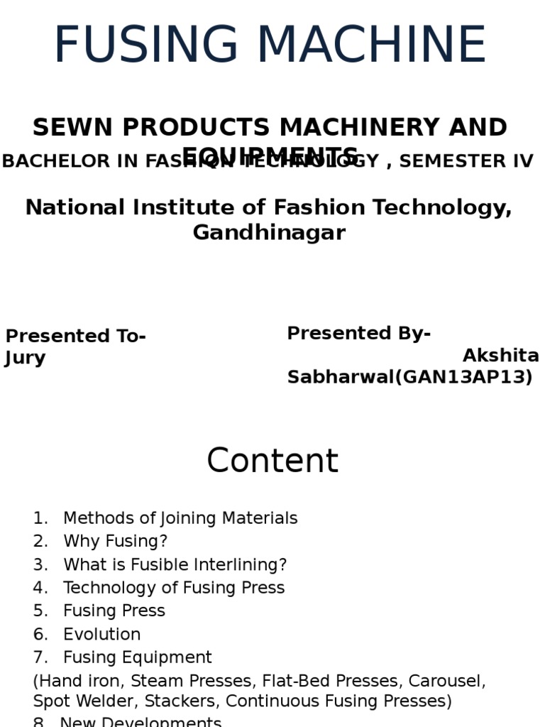 Fusing Machine | PDF | Hvac | Clothing