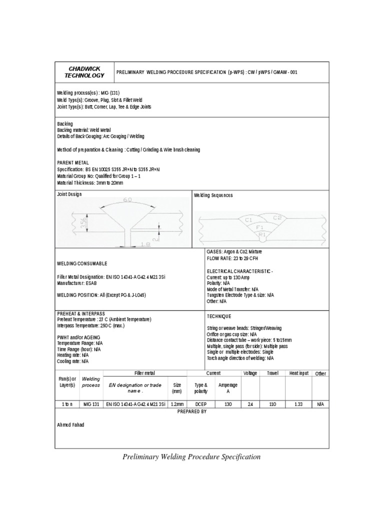 MIG Welding PWPS | PDF