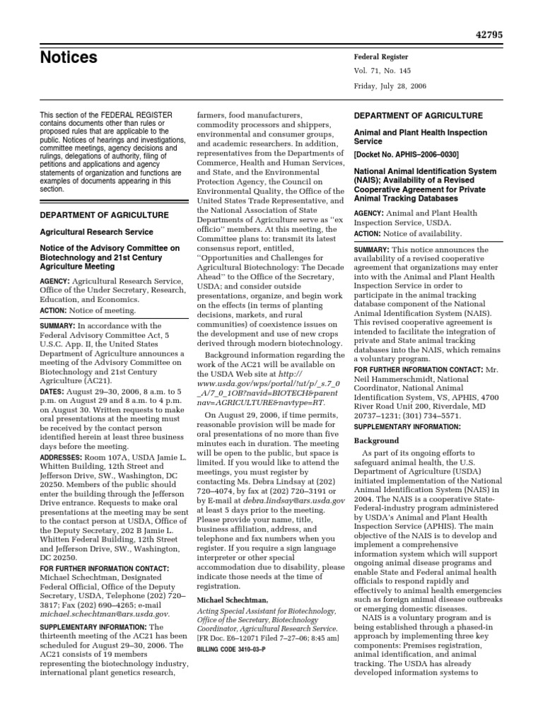 Notice: Grants and Cooperative Agreements Availability, Etc.: National ...