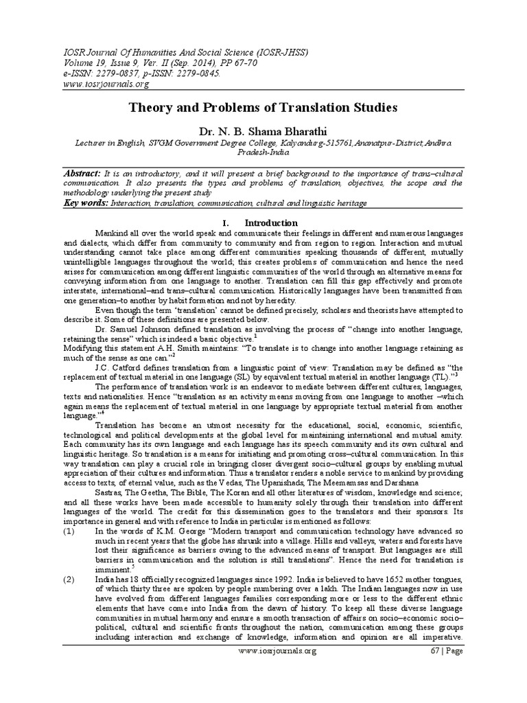 Theory and Problems of Translation Studies | PDF | Translations | Metre ...