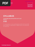 A Levels Biology Syllabus | PDF