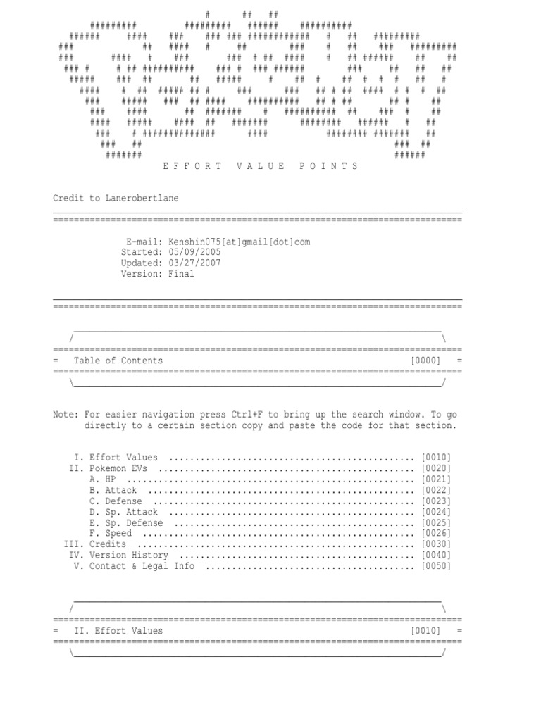Pokemon Emerald Ev Points | PDF | Video Games | Media Franchises