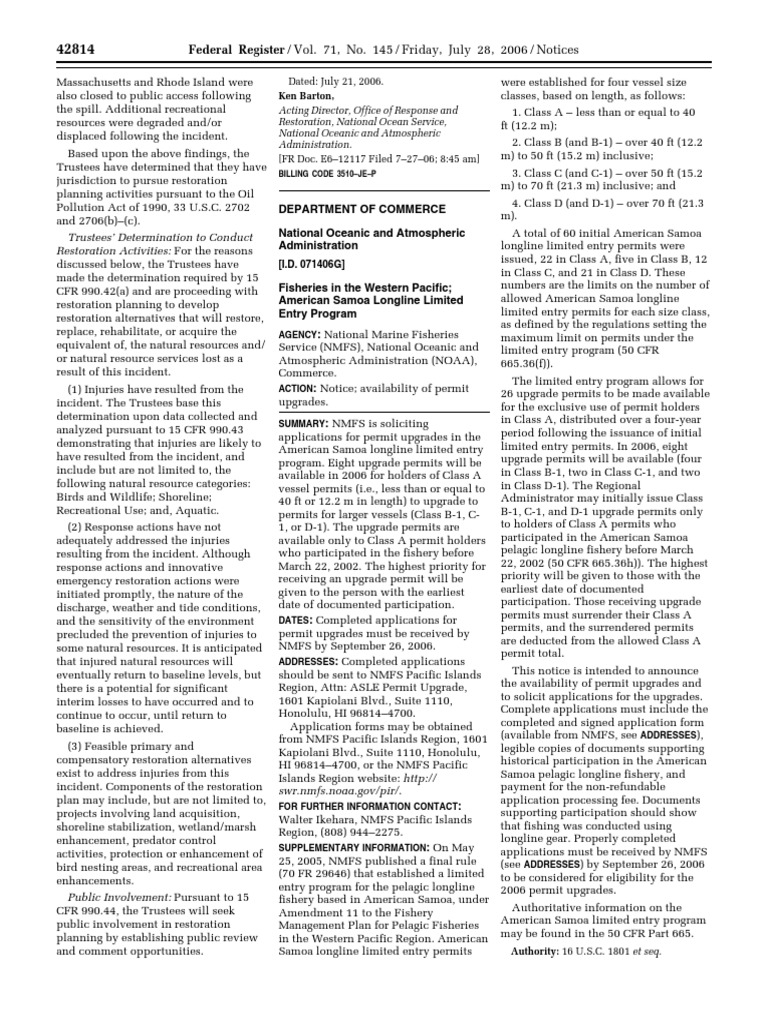 Notice: Environmental Statements Notice of Intent: American Samoa ...