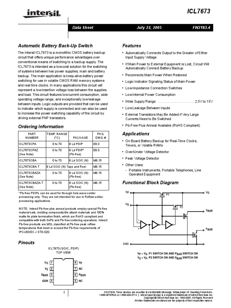 Icl 7673 | PDF | Transistor | Field Effect Transistor