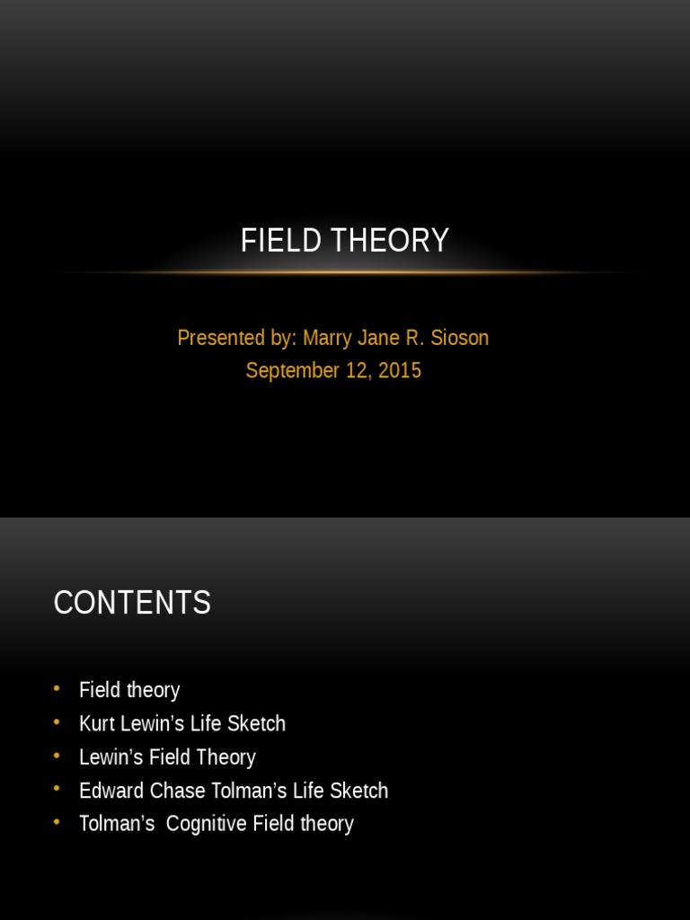 Field Theory and Cognitive Field Theory | PDF | Behaviorism | Reward System