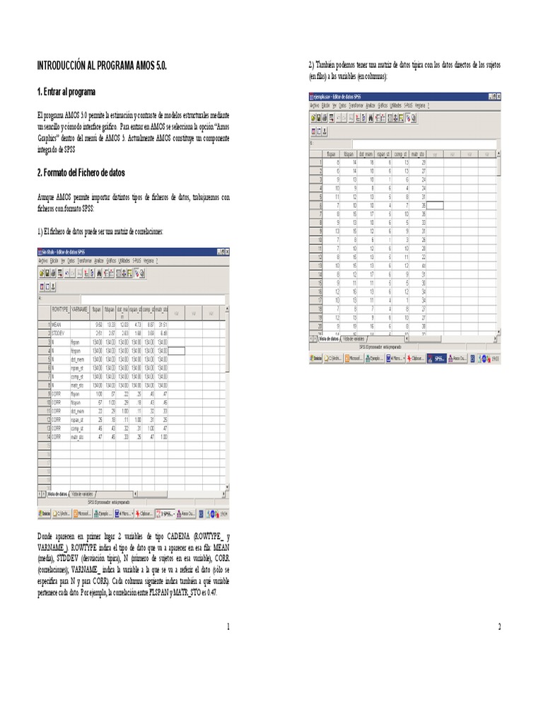 Introduccion Al Programa AMOS 5 | PDF | Spss | Informática
