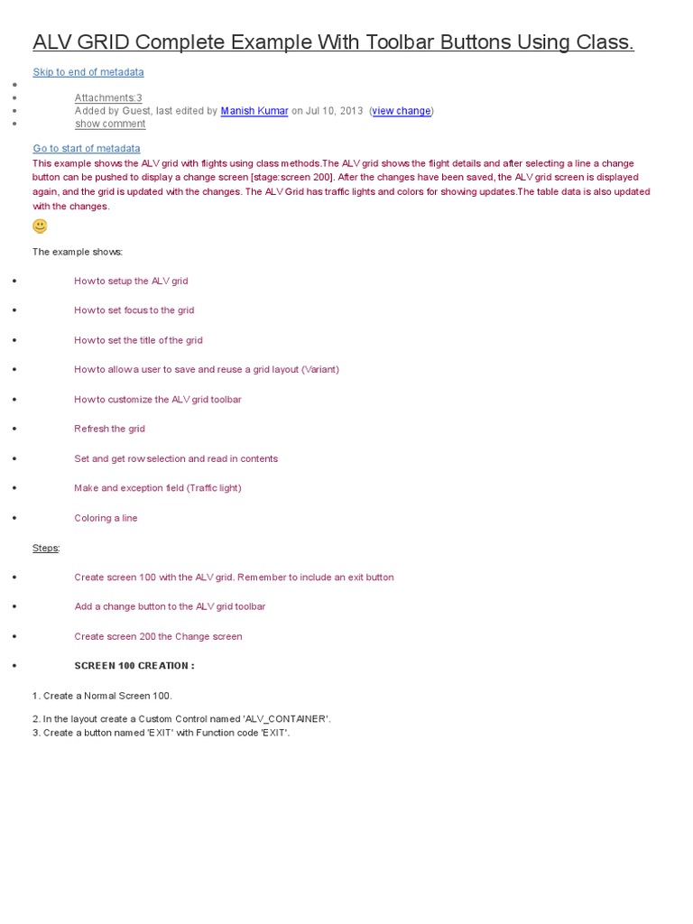 ALV Grid Example with Toolbar | PDF | Database Index | Object (Computer ...