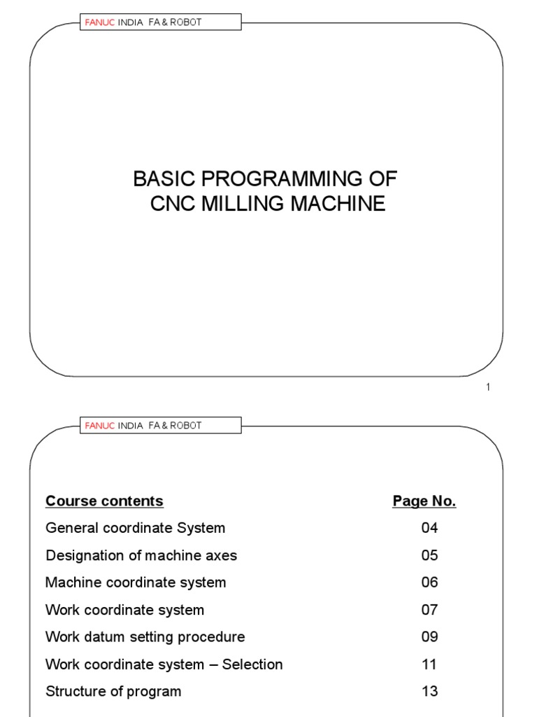 Basic CNC Programming Milling | PDF | Numerical Control | Machining