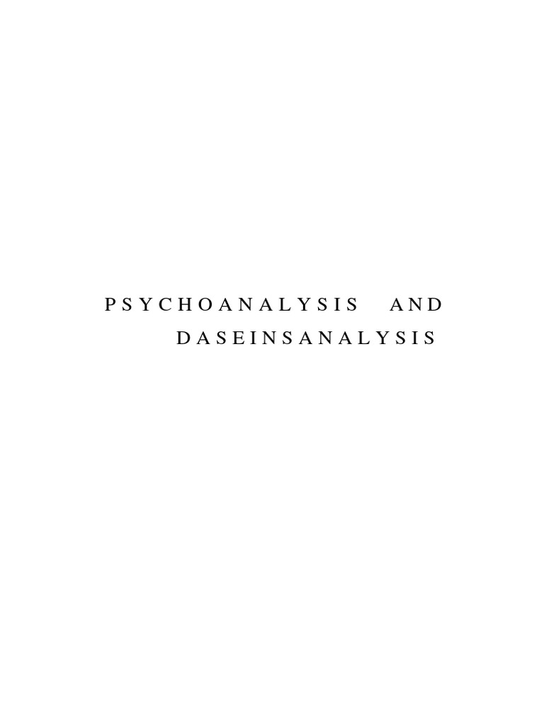 Medard Boss-Psychoanalysis and Daseinanalysis | PDF | Neuroscience ...