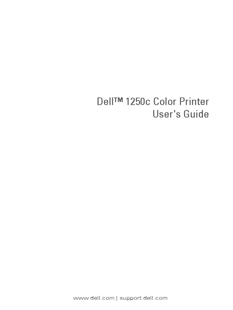 Dell 1250c Printer Driver Guide | PDF