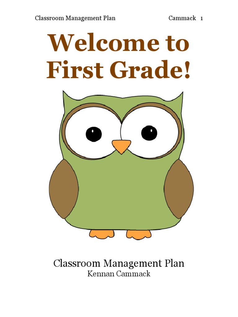 Welcome To First Grade!: Classroom Management Plan | PDF | Classroom ...
