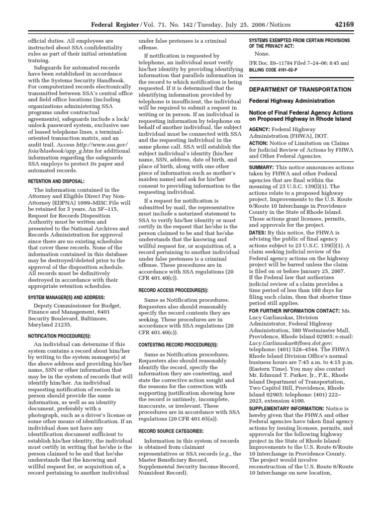 SSA Record Safeguards and Access Procedures | PDF | Government ...