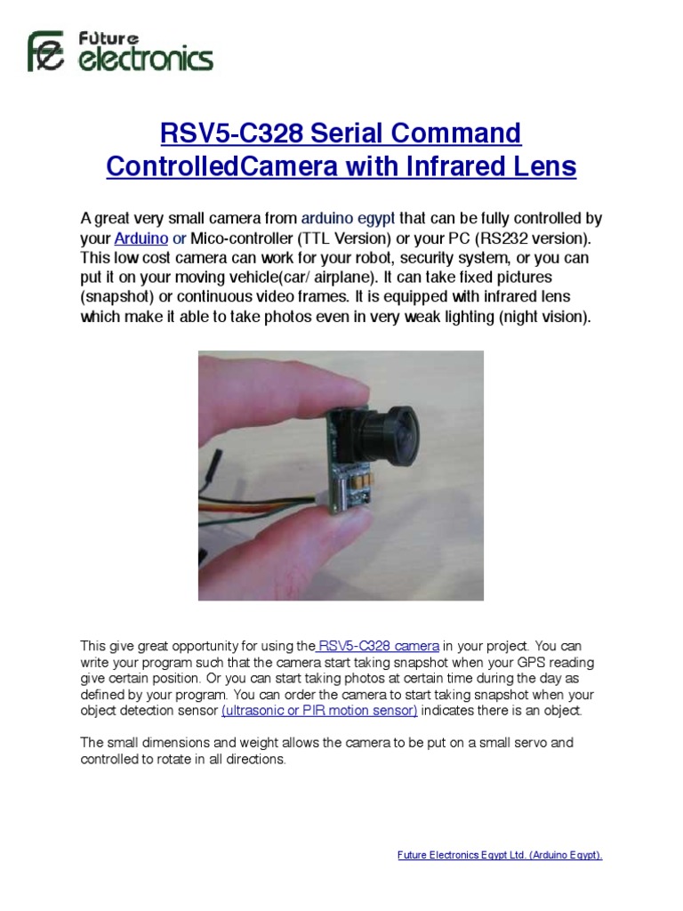 RSV5-C328 Camera Data Sheet | PDF | Camera | Arduino