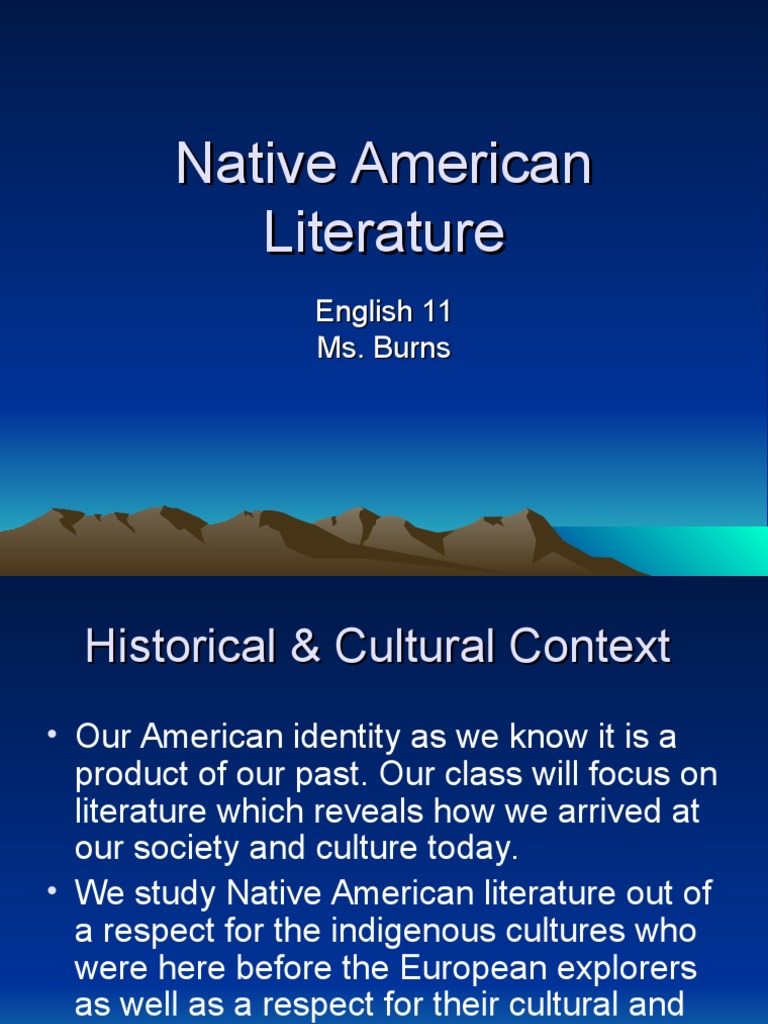 Native American Literature Presentation | PDF | Indigenous Peoples Of ...