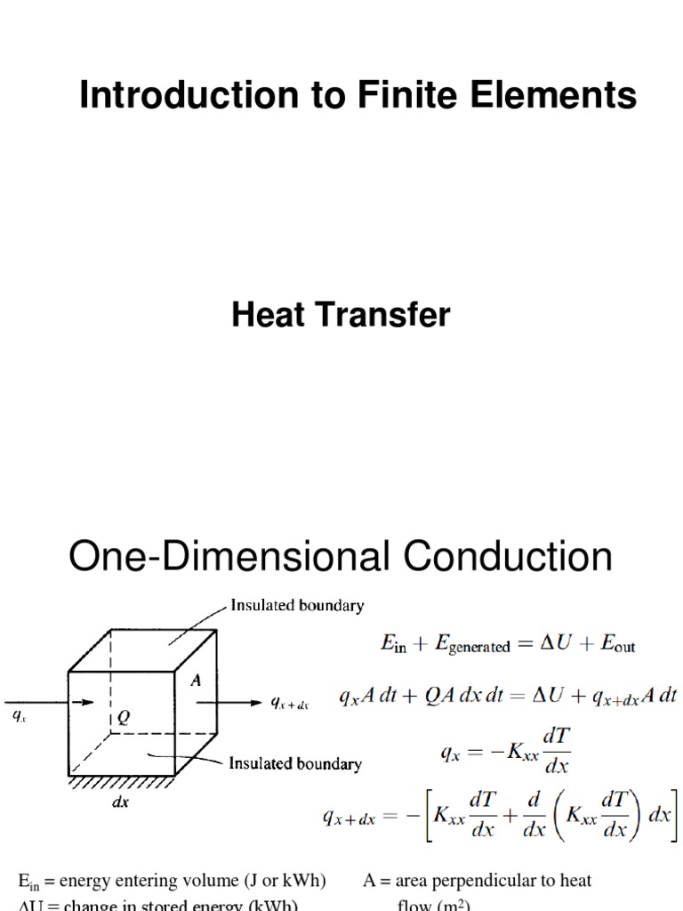 6a Heat Transfer 1d Pdf Finite Element Method Thermal Conduction