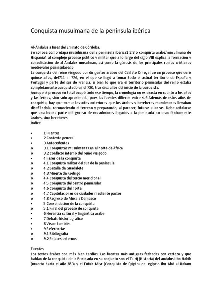 Conquista Musulmana De La Península Ibérica Pdf Pdf Al Andalus
