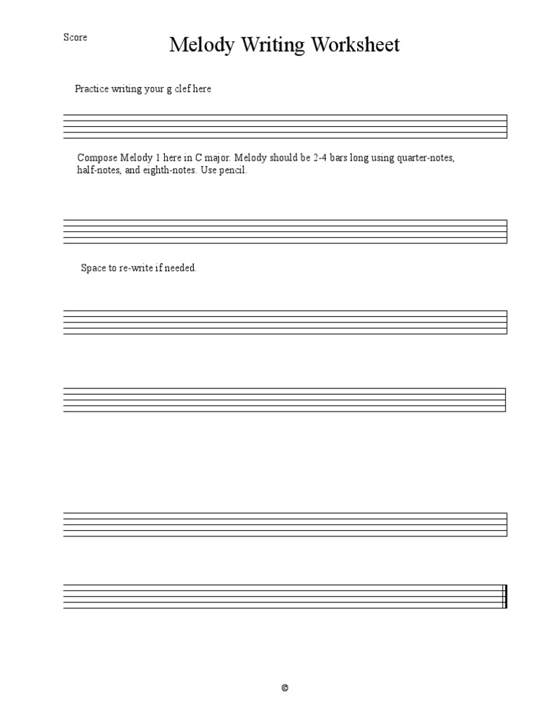 Melody Worksheet 1 PDF | PDF | Language Arts & Discipline
