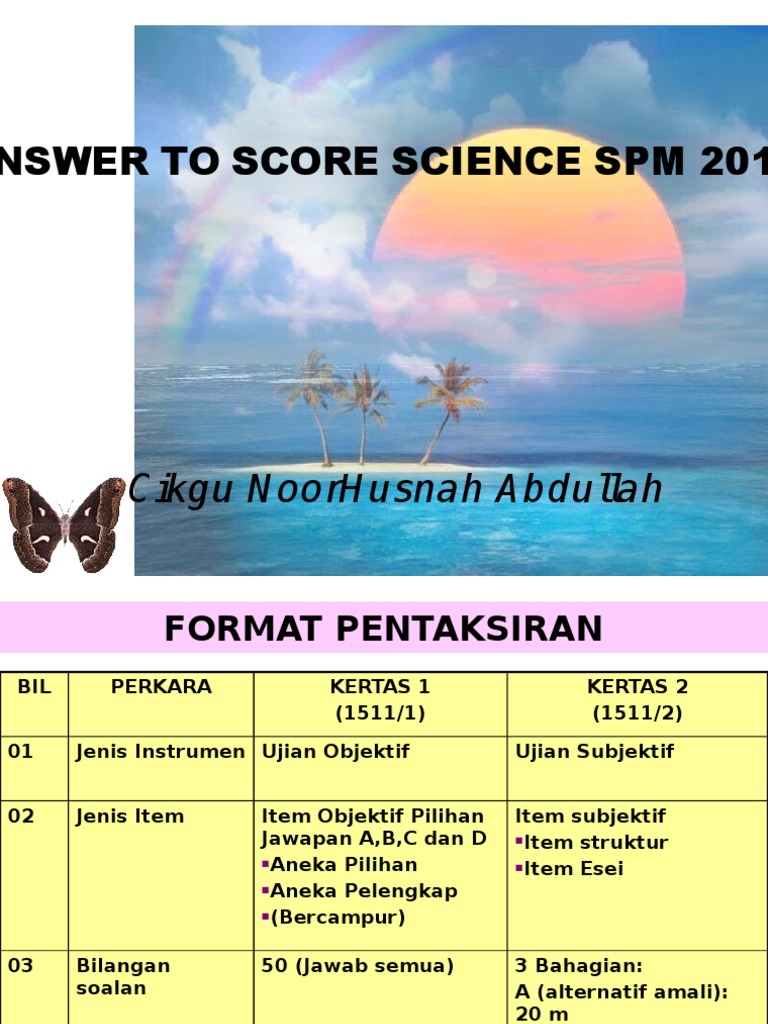 Skema Pemarkahan Sains SPM 2015 | PDF