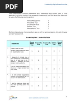 Leadership Styles Questionnaire | PDF | Questionnaire | Leadership
