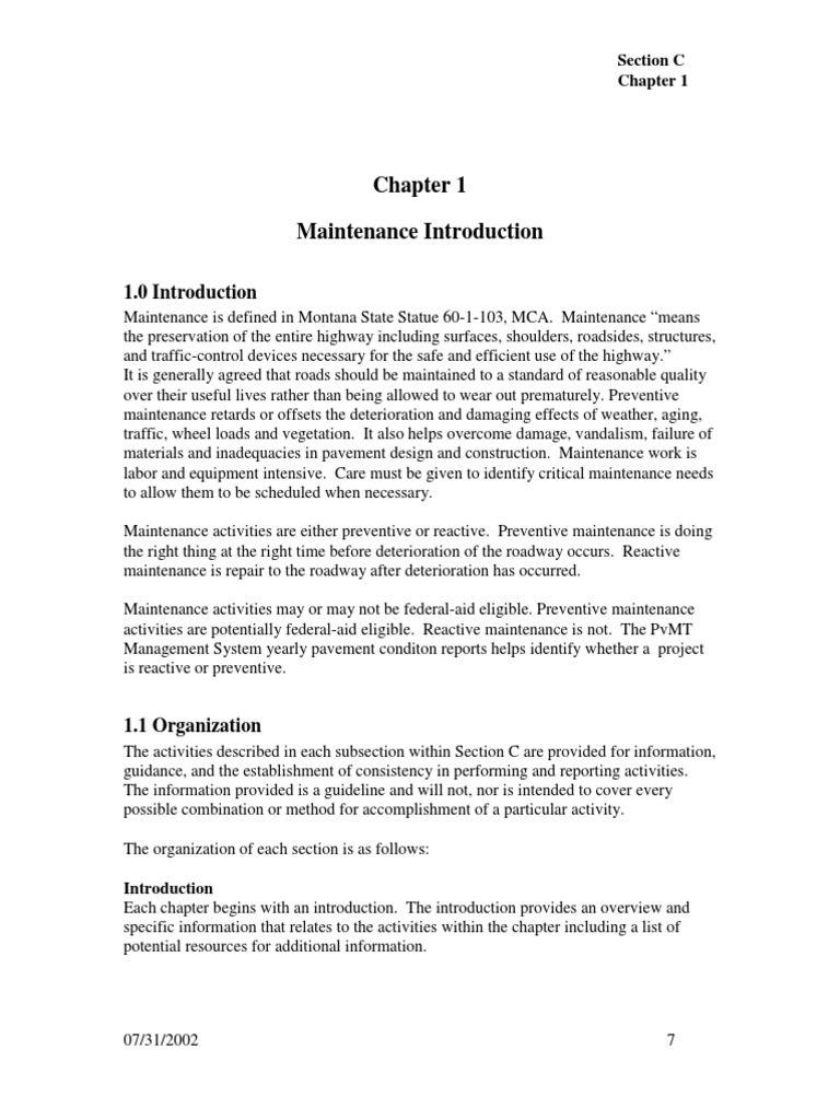 Maintenance Introduction: Section C | PDF | Road Surface | Road
