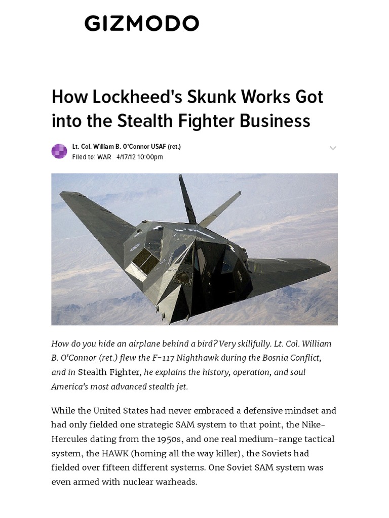 How Lockheed's Skunk Works Got Into the Stealth Fighter Business ...