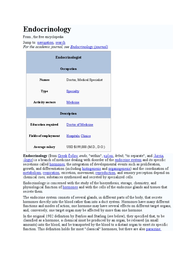 Endocrinology: Navigation Search | PDF | Endocrinology | Endocrine System