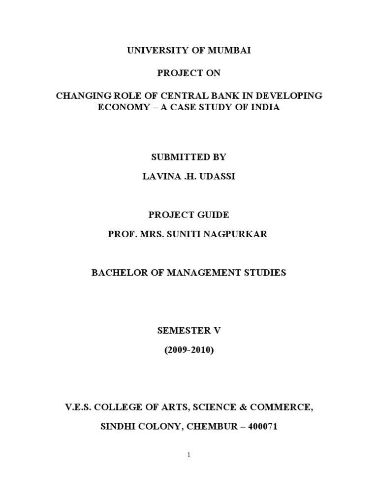Central Bank's Evolving Role in India | PDF | Reserve Bank Of India ...