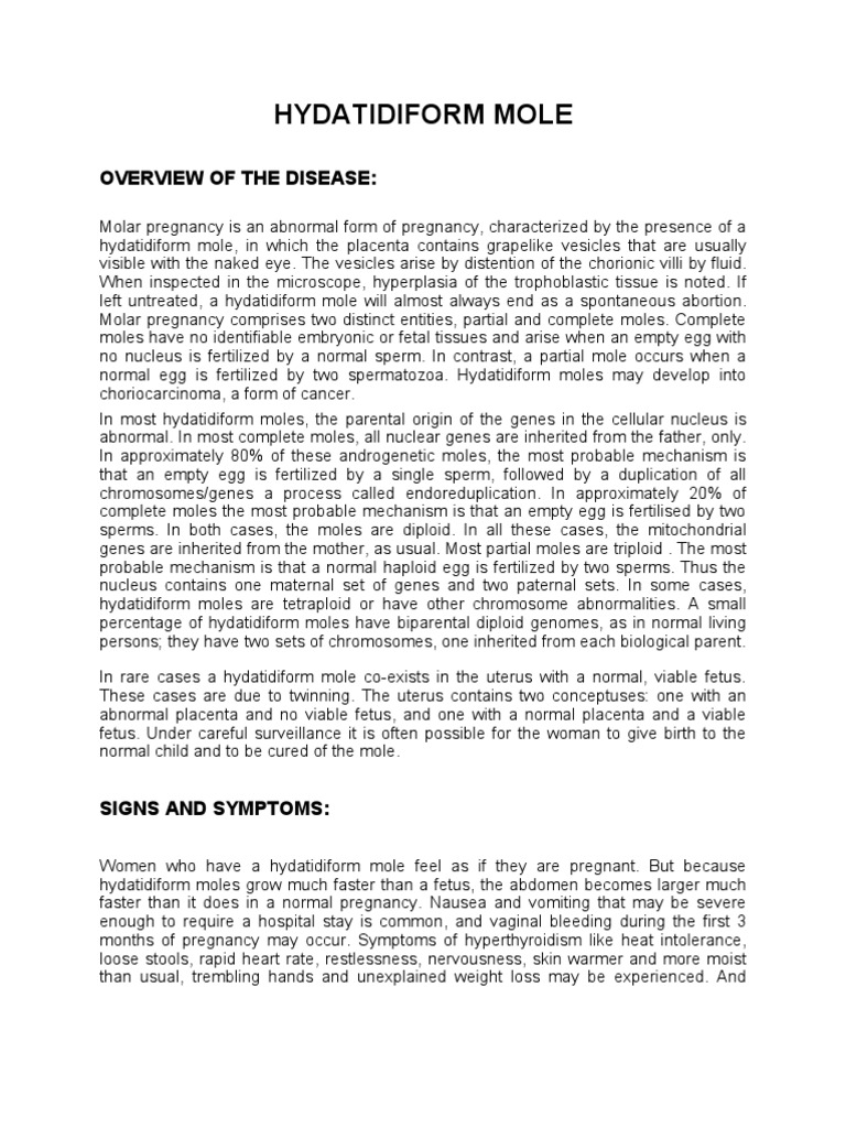 hydatidiform mole- overview | Diseases And Disorders | Women's Health