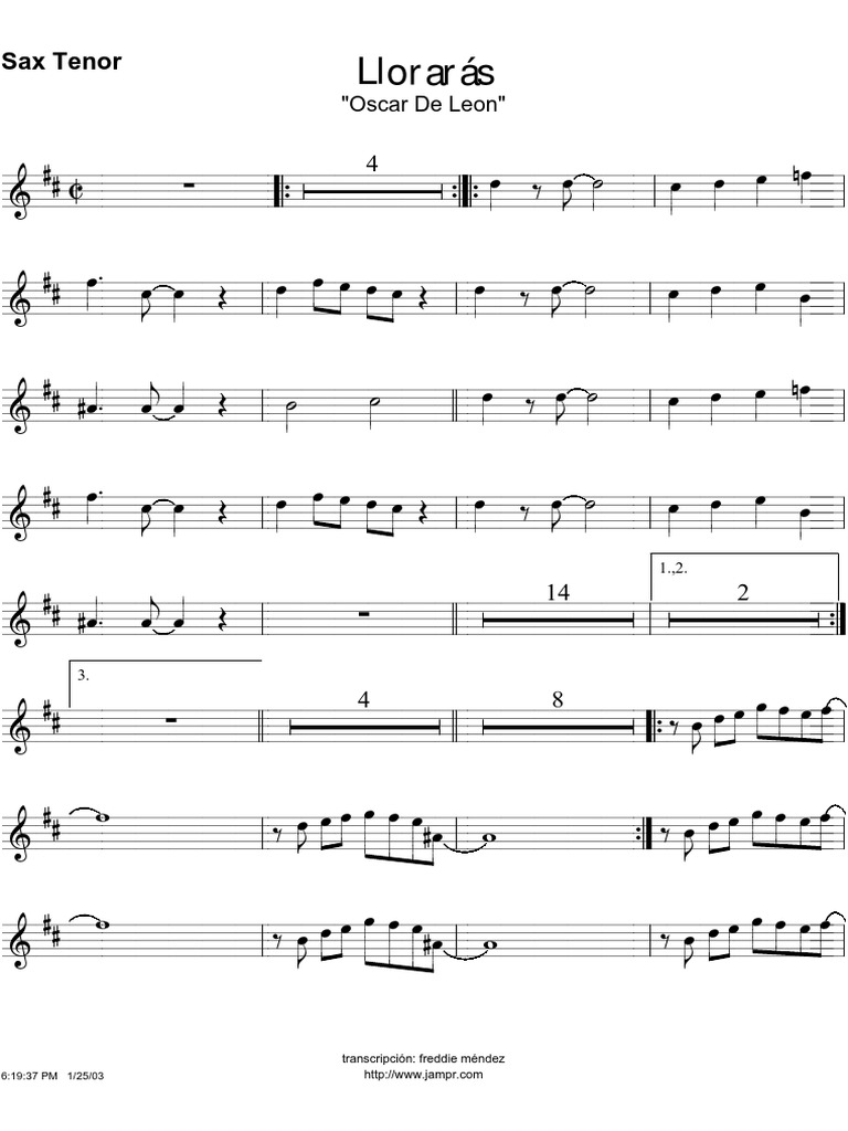 Oscar de Leon - Lloraras | PDF | Tecnología musical | Aerófonos