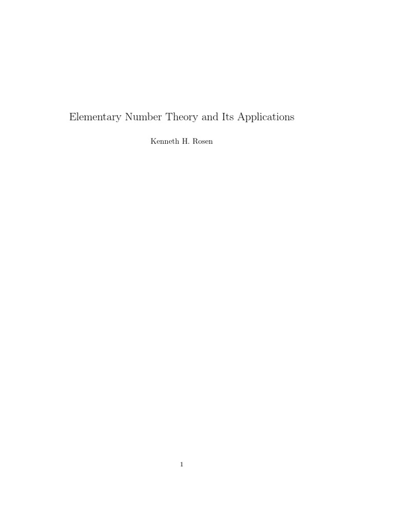 Elementary Number Theory Pdf Summation Mathematical Proof