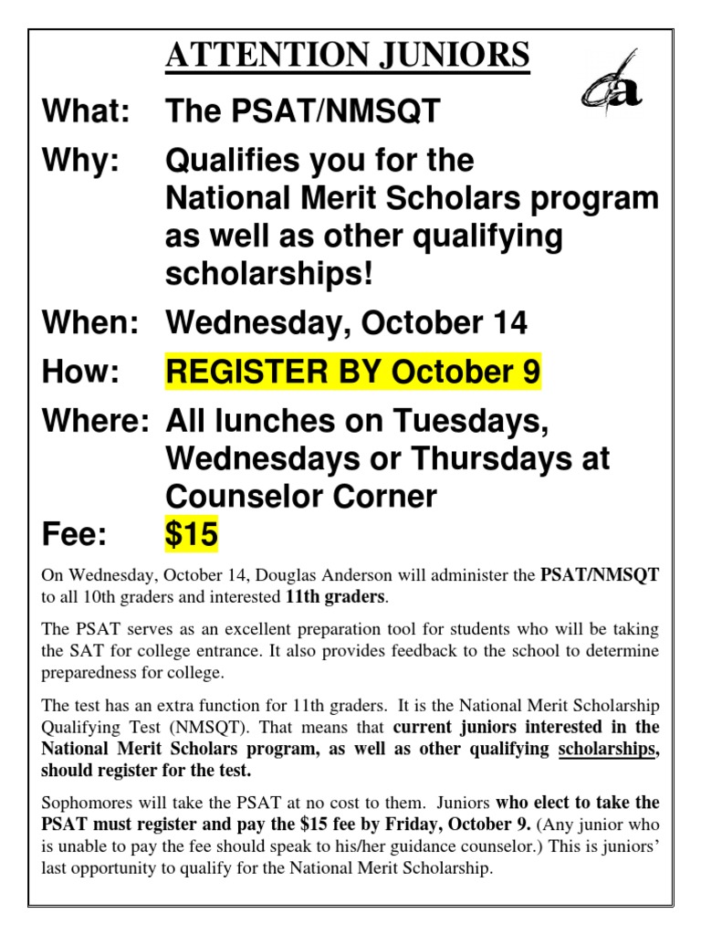 PSAT Flyer | PDF