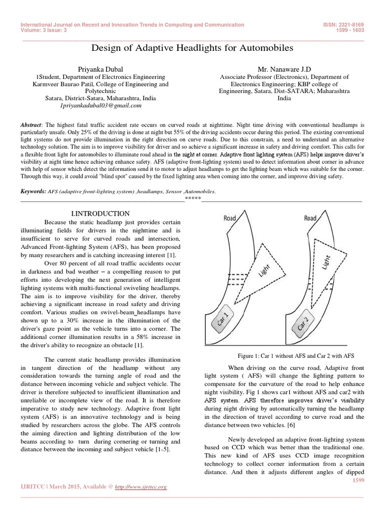 Adaptive Headlight System Design | PDF | Headlamp | Lighting