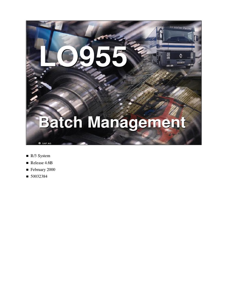 LO955 Batch Management | PDF | Shelf Life | Specification (Technical Standard)