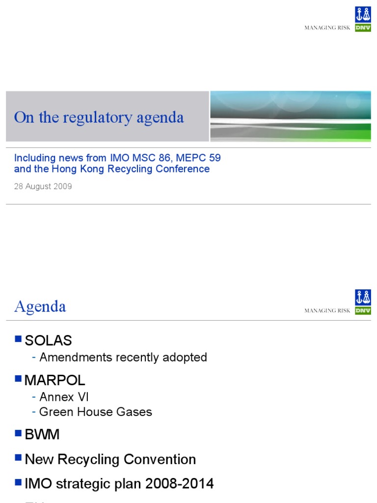 Latest Amendments To SOLAS & MARPOL | PDF | United Nations Framework ...