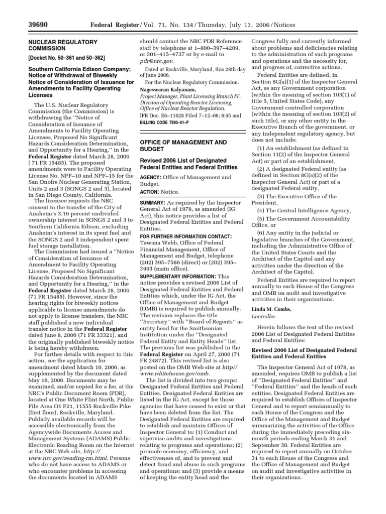 Notice: Operating Licenses, Amendments No Significant Hazards ...