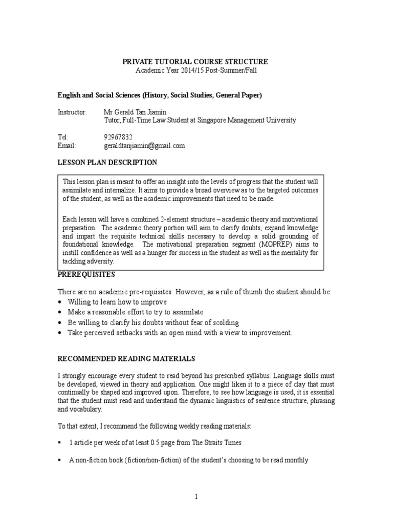 Course and Lesson Structure CAA 0610814 at 2245hrs | PDF | Reading ...