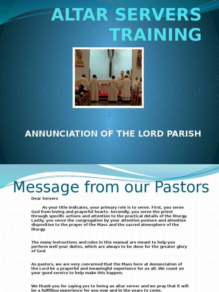 Altar Server Training Manual | PDF | Altar | Mass (Liturgy)