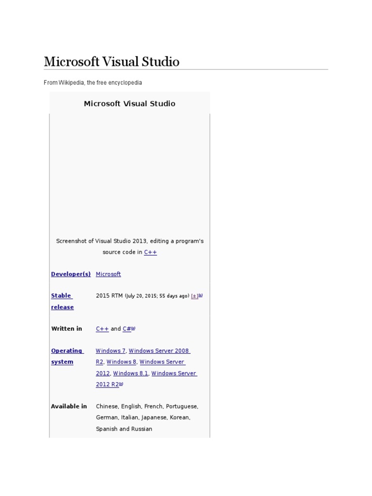 Microsoft Visual Studio | Download Free PDF | Microsoft Visual Studio ...