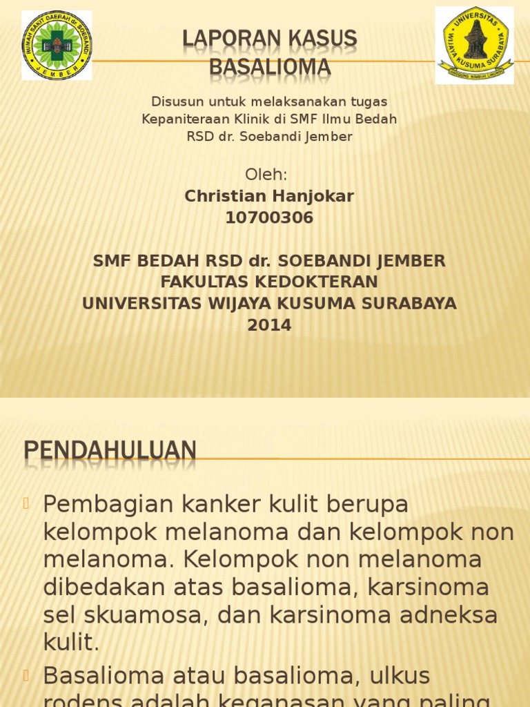 LAPORAN KASUS Basalioma | PDF | Pengembangan Diri