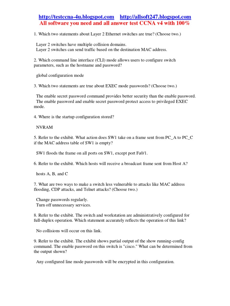 CCNA3 Chapter 2 v2 | PDF | Network Switch | Computer Network
