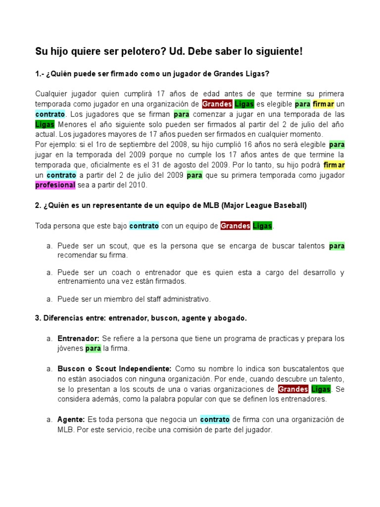 Su Hijo Quiere Ser Pelotero | PDF | Liga Mayor de Béisbol | Exploración