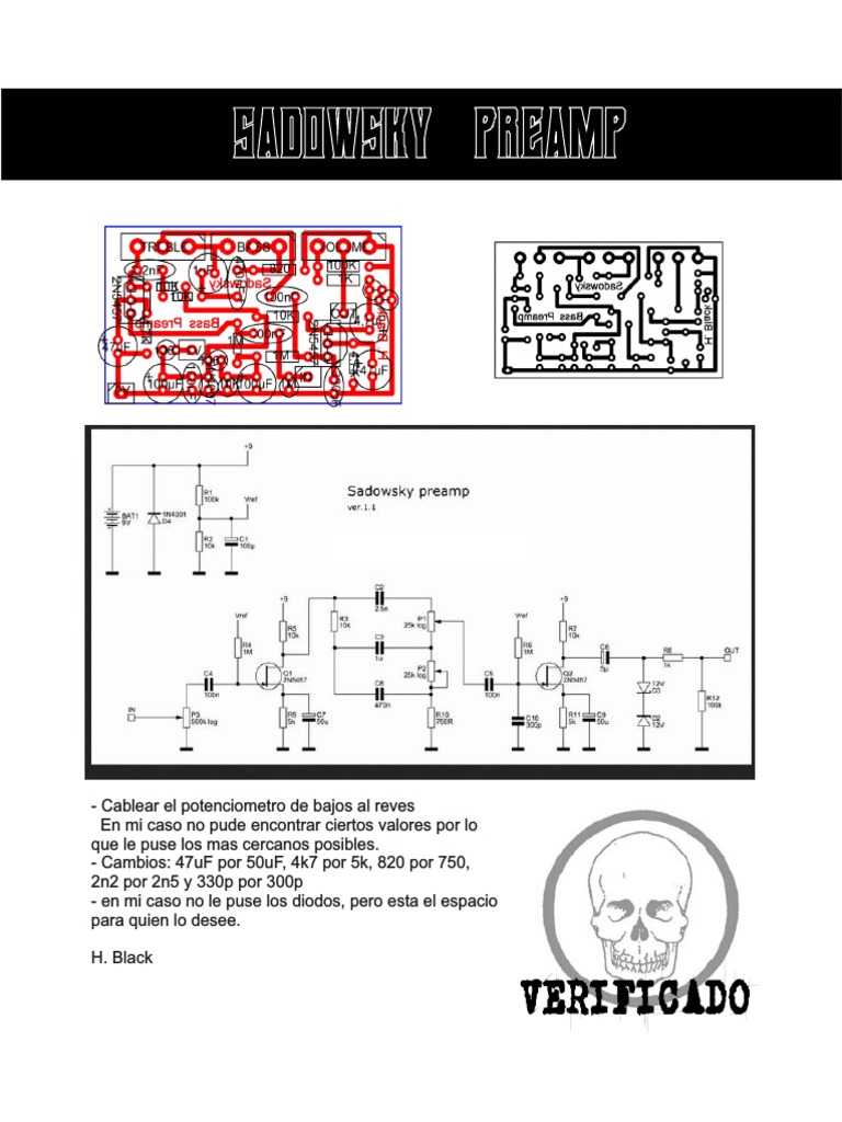 Sadowsky Preamp | PDF