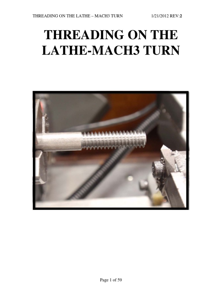 Mach3 Threading | PDF | Screw | Machining